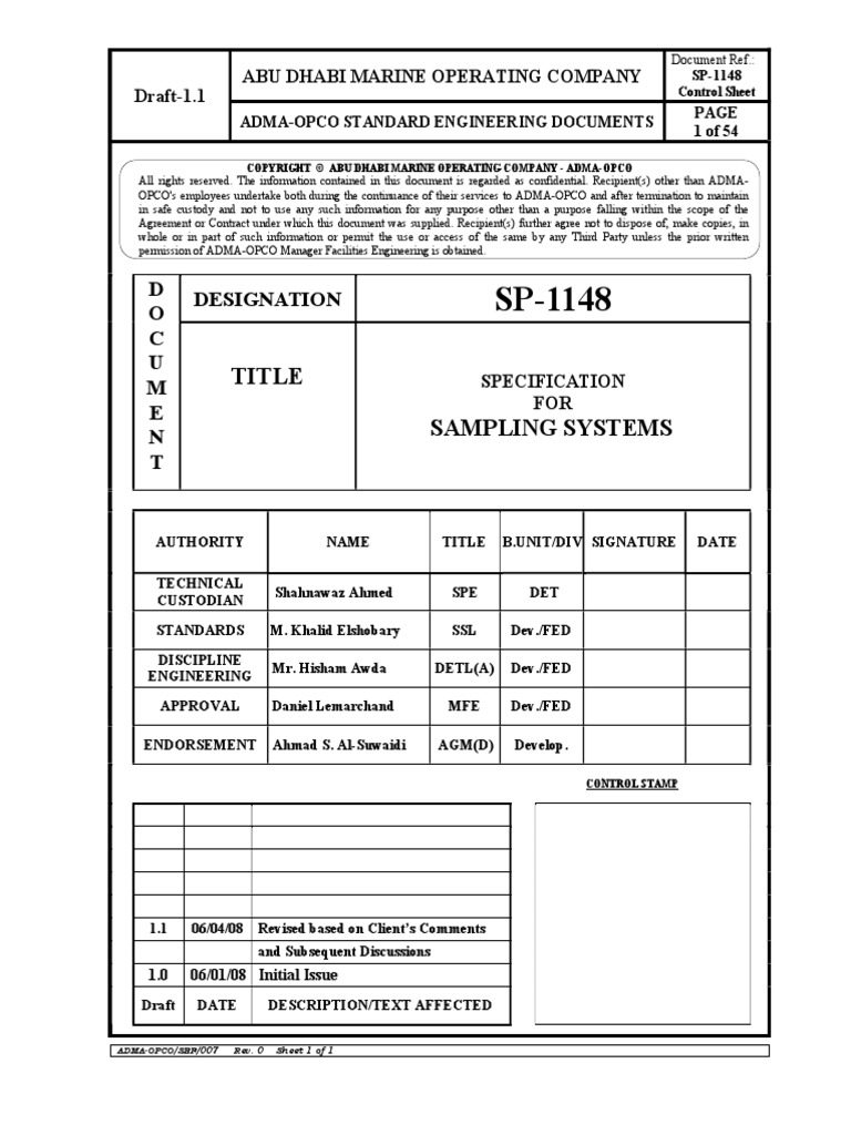 Sampling Systems Standard | Download Free PDF | Specification ...