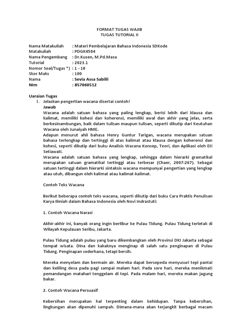 Soal TTM-2 | PDF | Seni & Disiplin Bahasa