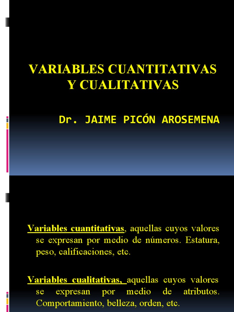 variables cuantitativas y cualitativas | PDF