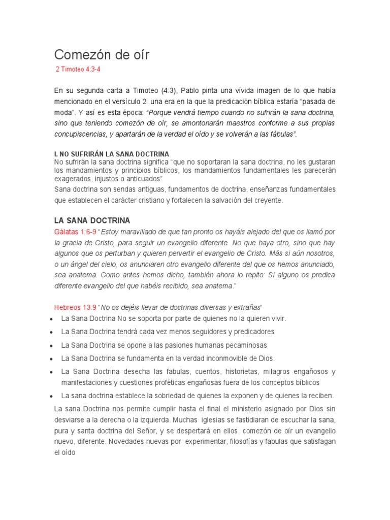 Comezón de Oír | PDF | Cristo (título) | Biblia