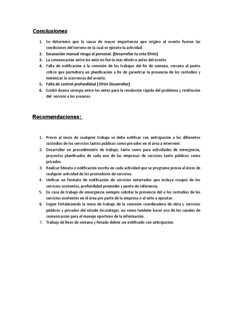Conclusiones y Recomendaciones | PDF