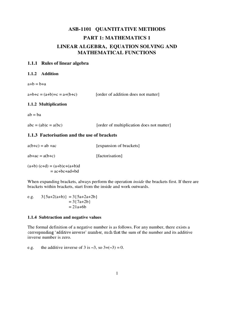 Math For Quantitative Methods | PDF | Equations | Function (Mathematics)