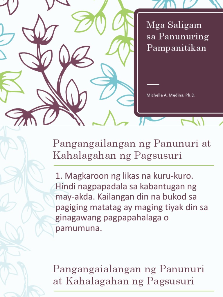 2B Saligan Sa Panunuri | PDF