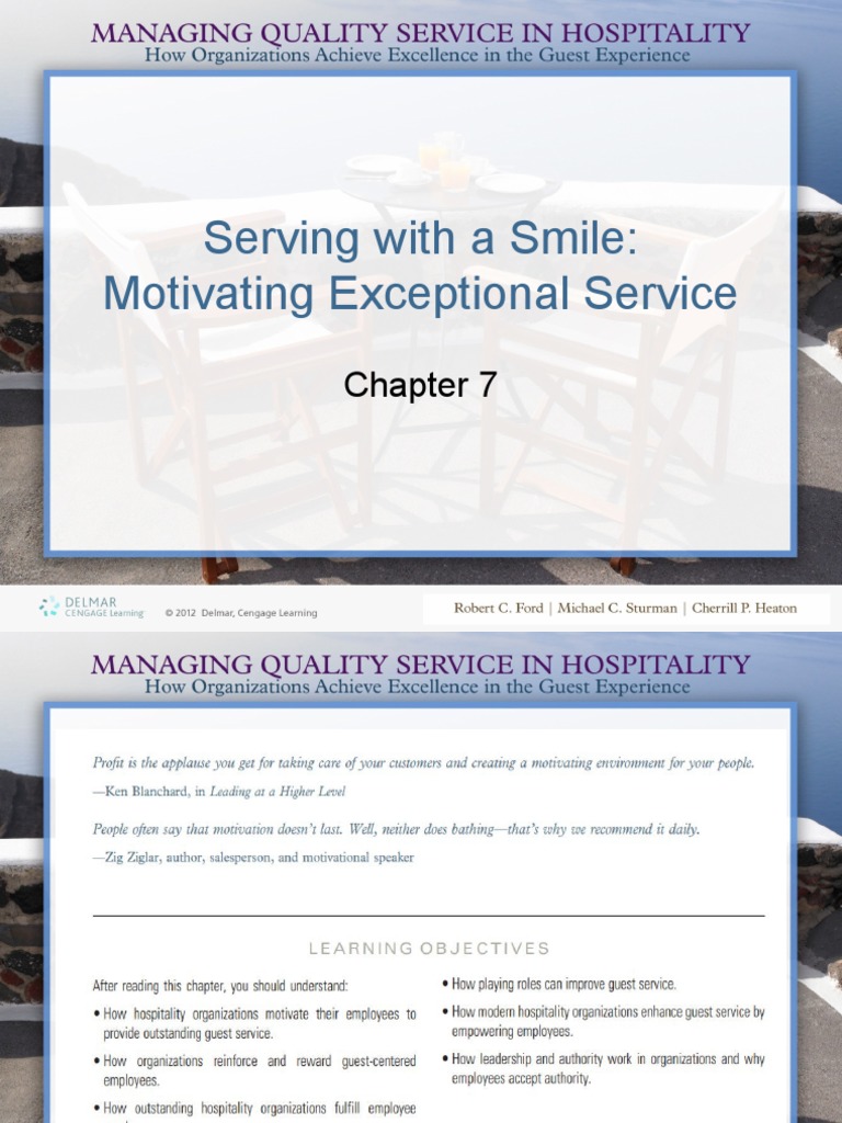 Chapter 07 - Serving With A Smile Motivating Exceptional Service | PDF