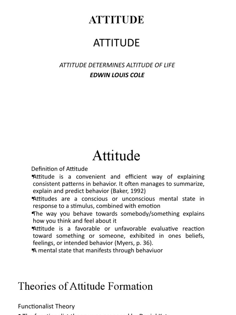 Understanding Attitude and Its Impact | PDF | Attitude (Psychology ...
