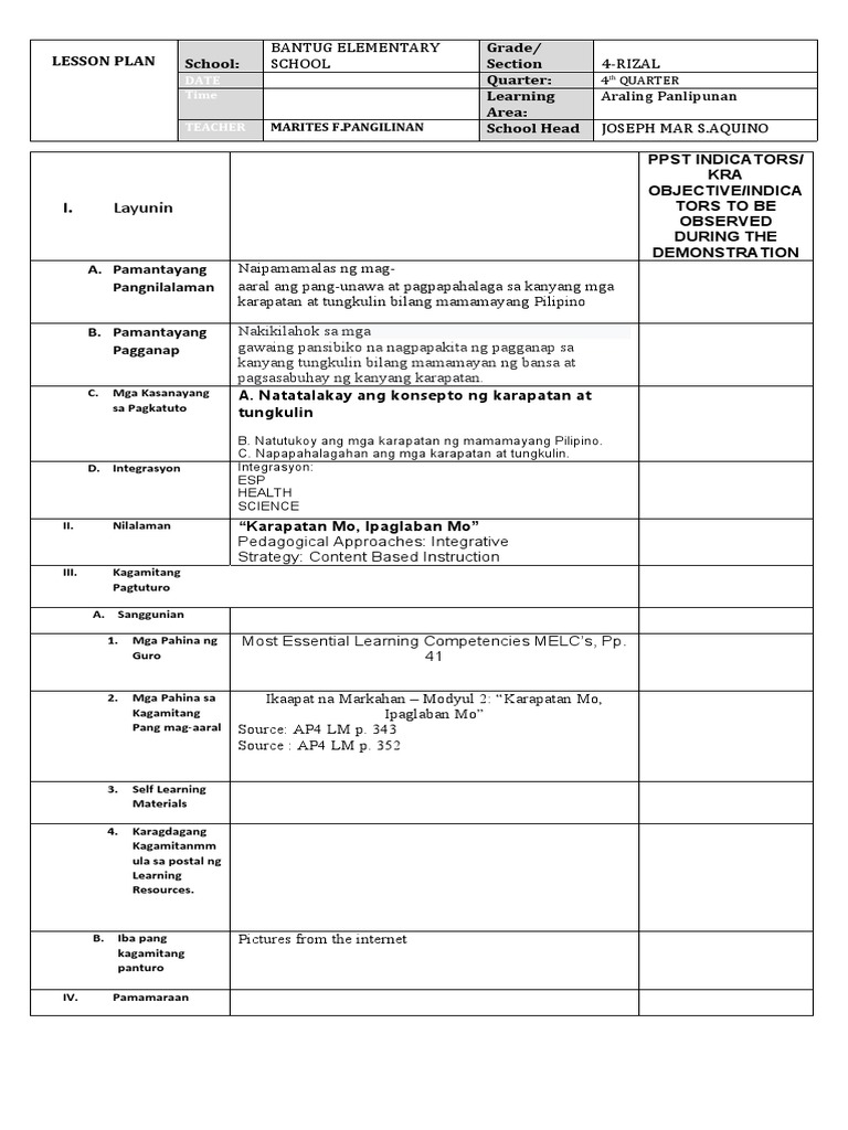 GRADE 4 COT DLP AP 3RD Quarter | PDF