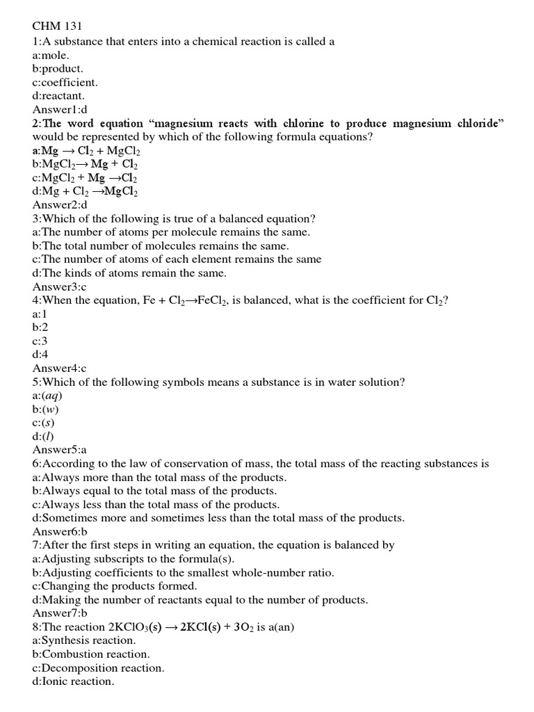 CHM 131 | PDF | Proton | Atoms