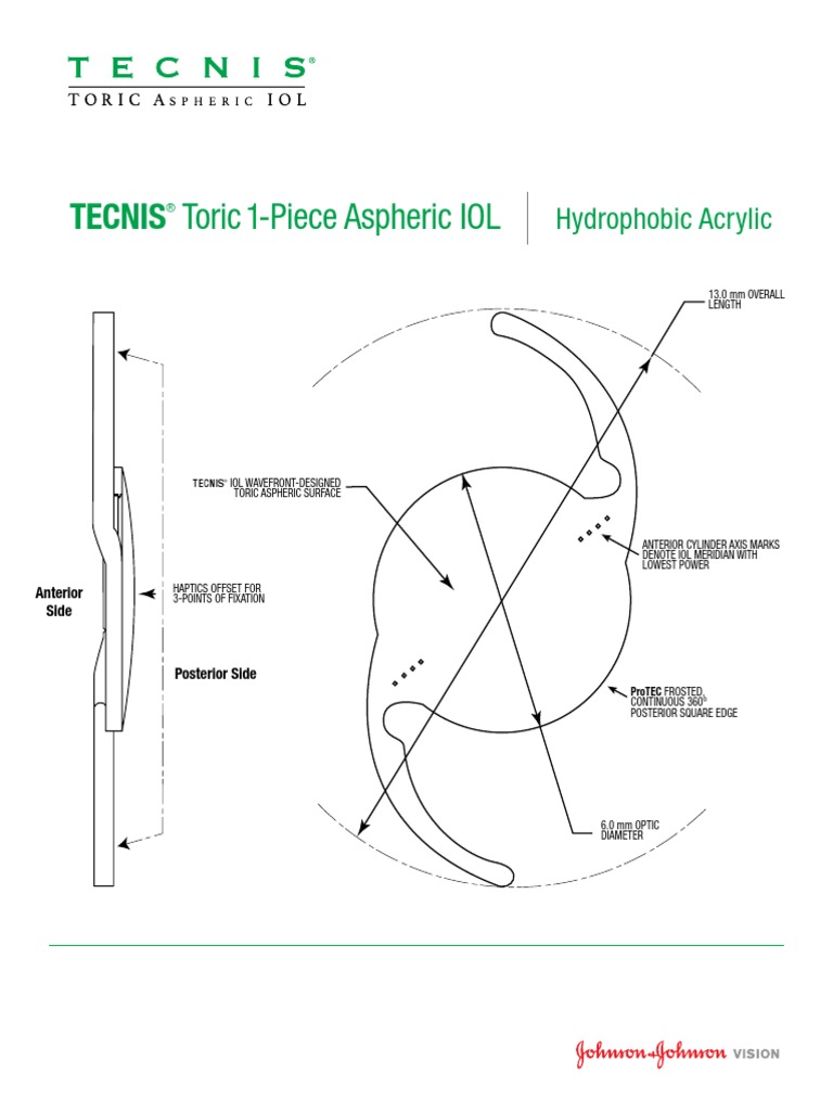 JJ-TECNIS-Toric-Spec-Sheet | PDF | Human Eye | Ophthalmology