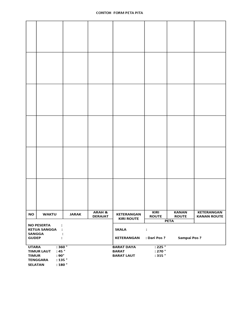Contoh Format Peta Pita Pramuka | PDF