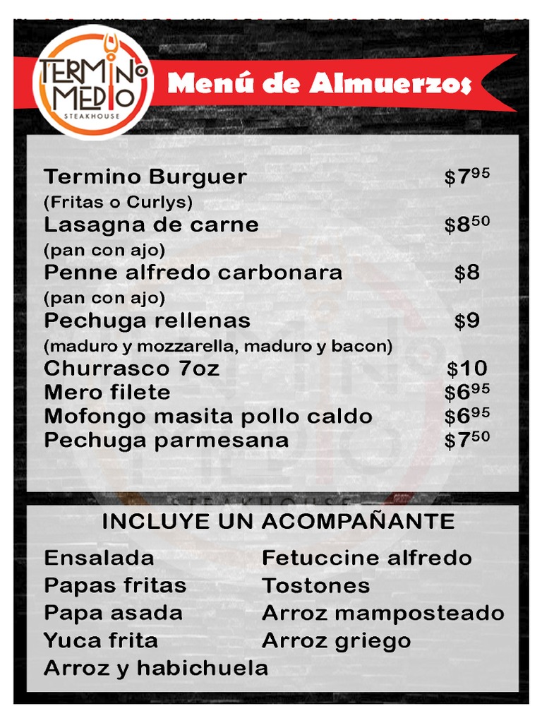 Menu de Almuerzo 2 | PDF