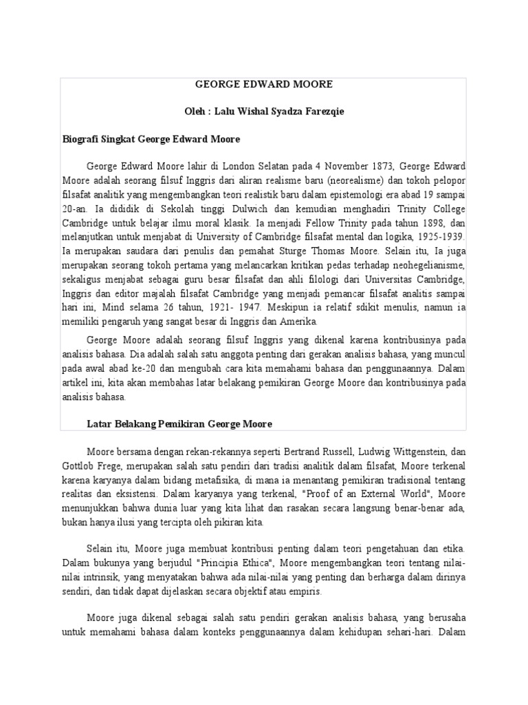 George Edward Moore | PDF