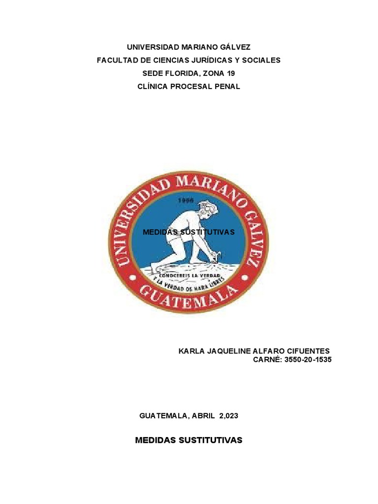 Medidas Sustitutivas Pdf Derecho Penal Mandato 9065