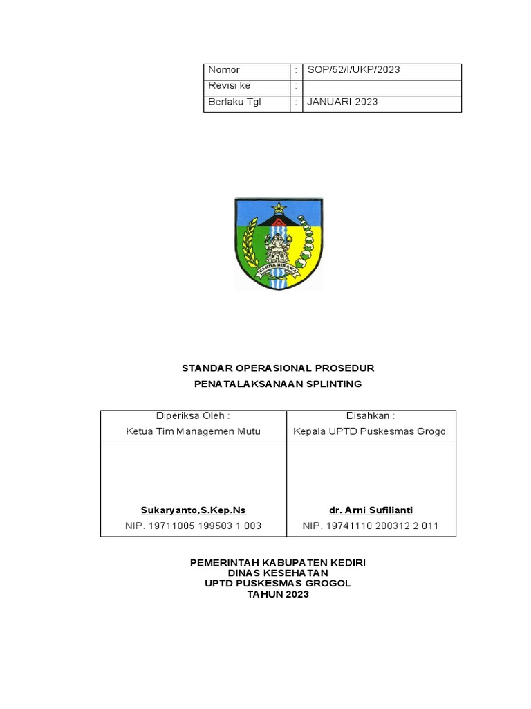 Penatalaksanaan Splinting Pdf
