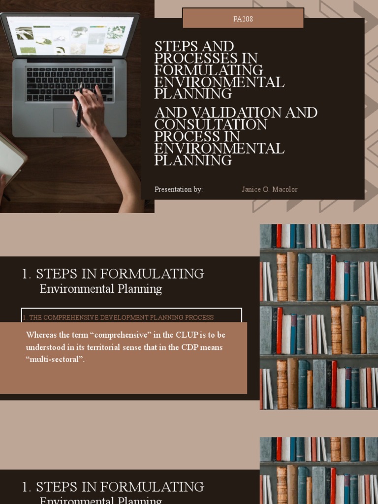 Steps and Processes in Formulating Environmental Planning AND ...