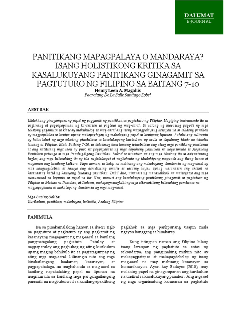 Panitikang Mapagpalaya | PDF