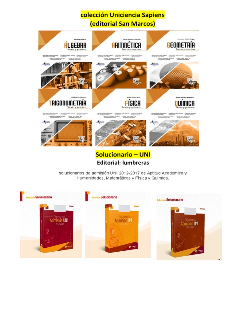 Colección Uniciencia Sapiens (Editorial San Marcos) | PDF