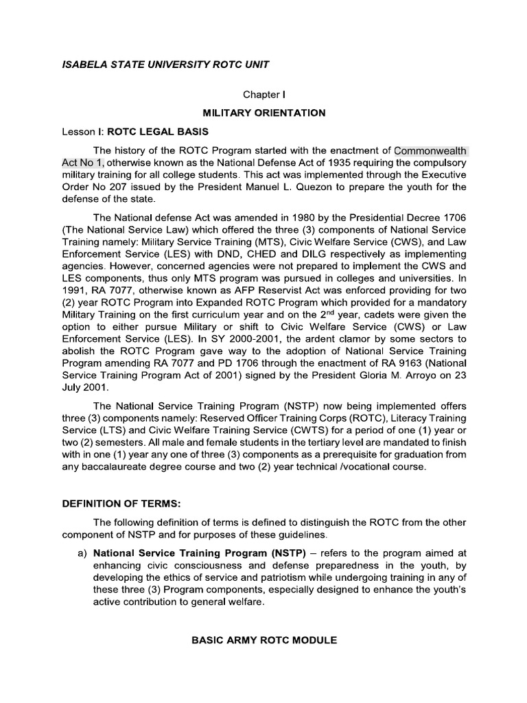 Rotc 1 - Military - Science 11 and 12 (Module 2) | PDF