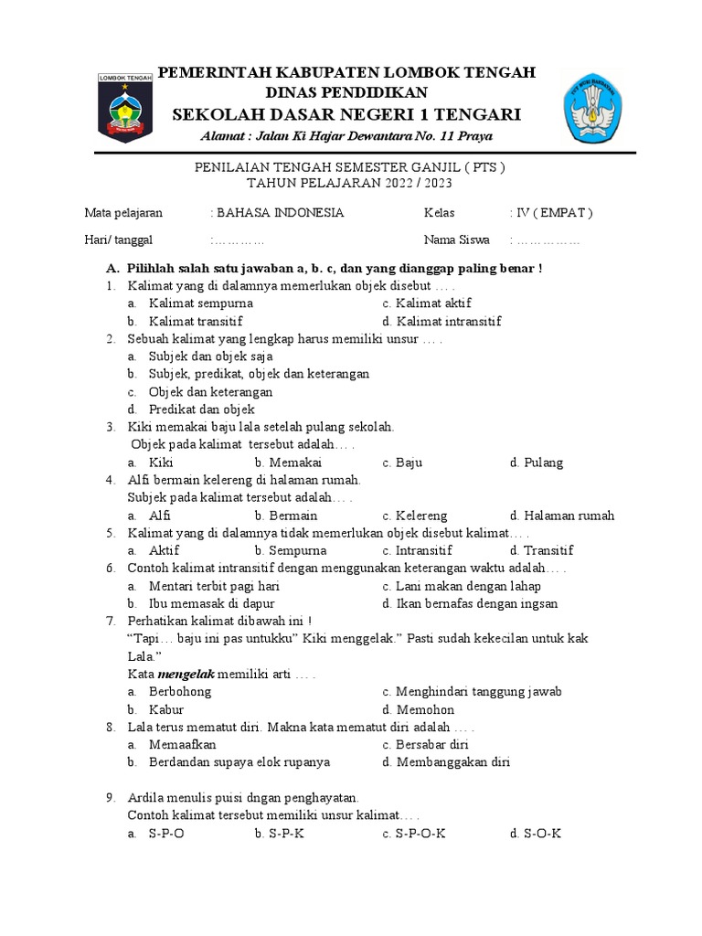 Bahasa Indonesia Kls 4 Kumer | PDF