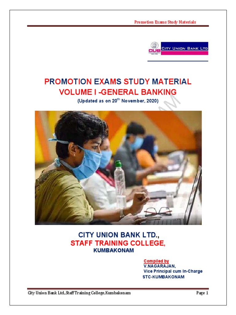 Promotion Exams Study Material - Vol I-General Banking | PDF