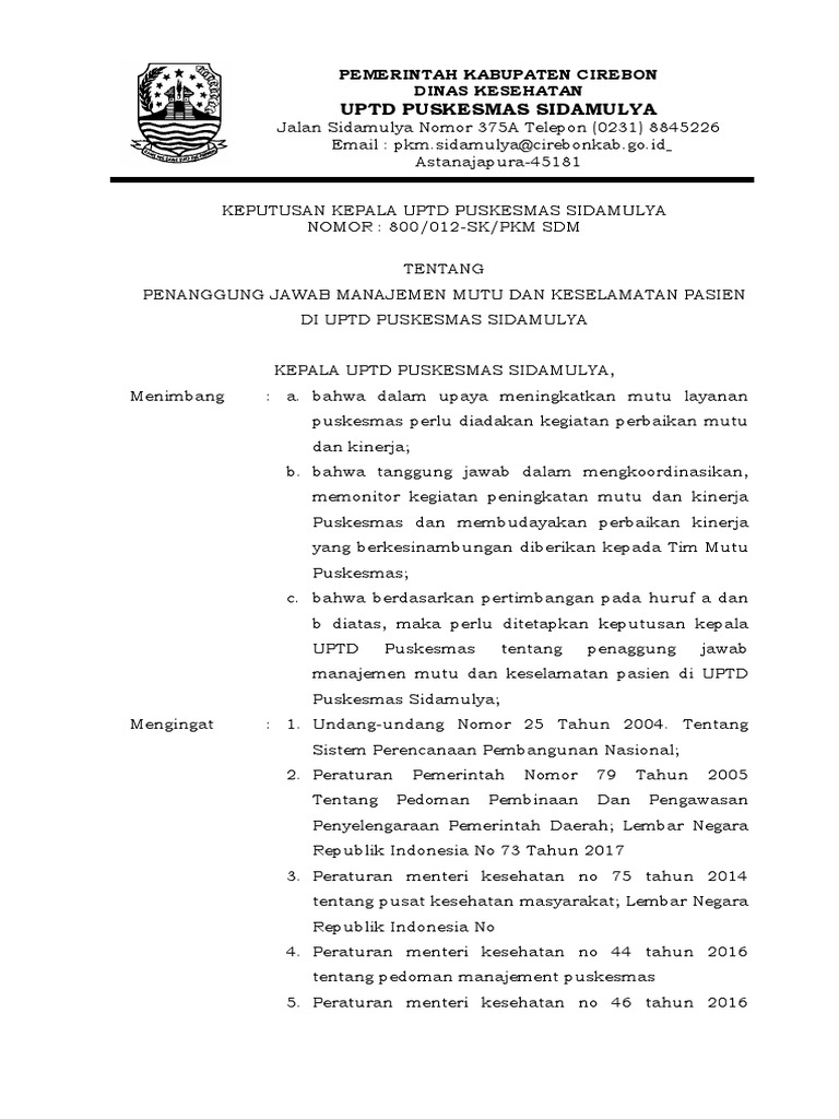 SK Manajemen Mutu | PDF