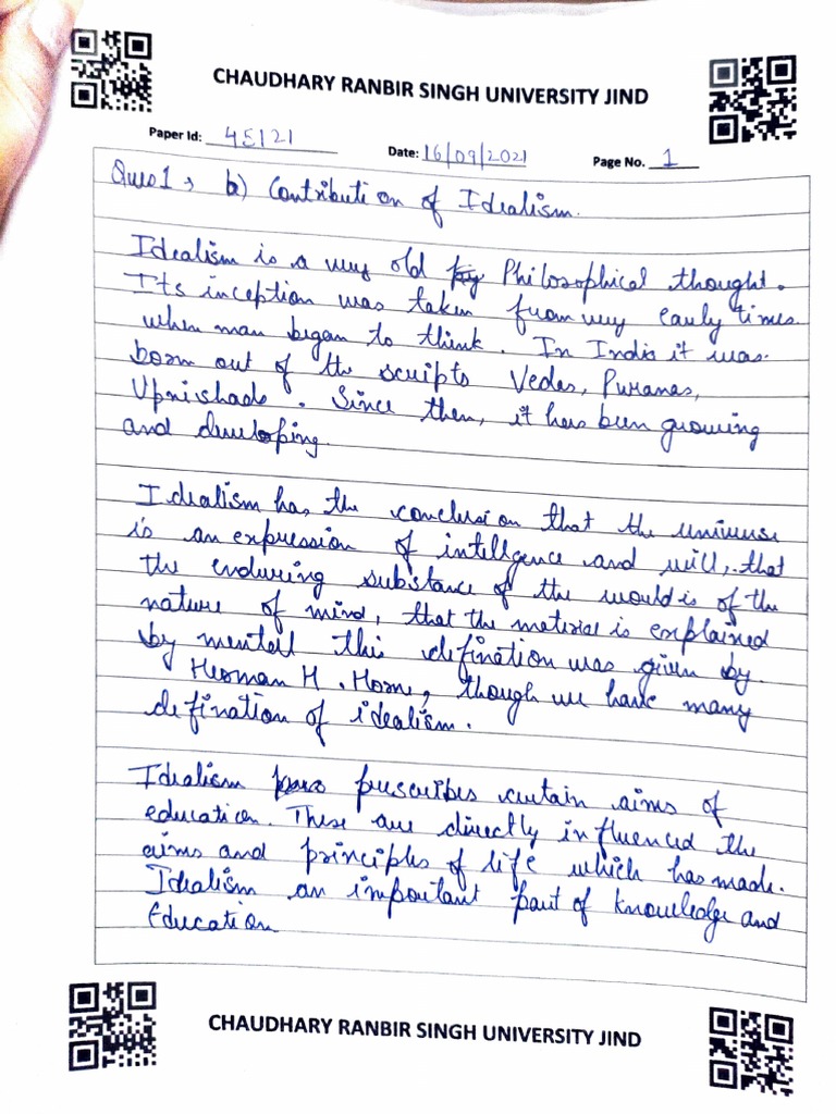 Knowledge & Curriculum Paper 1 Ans Sheet | PDF