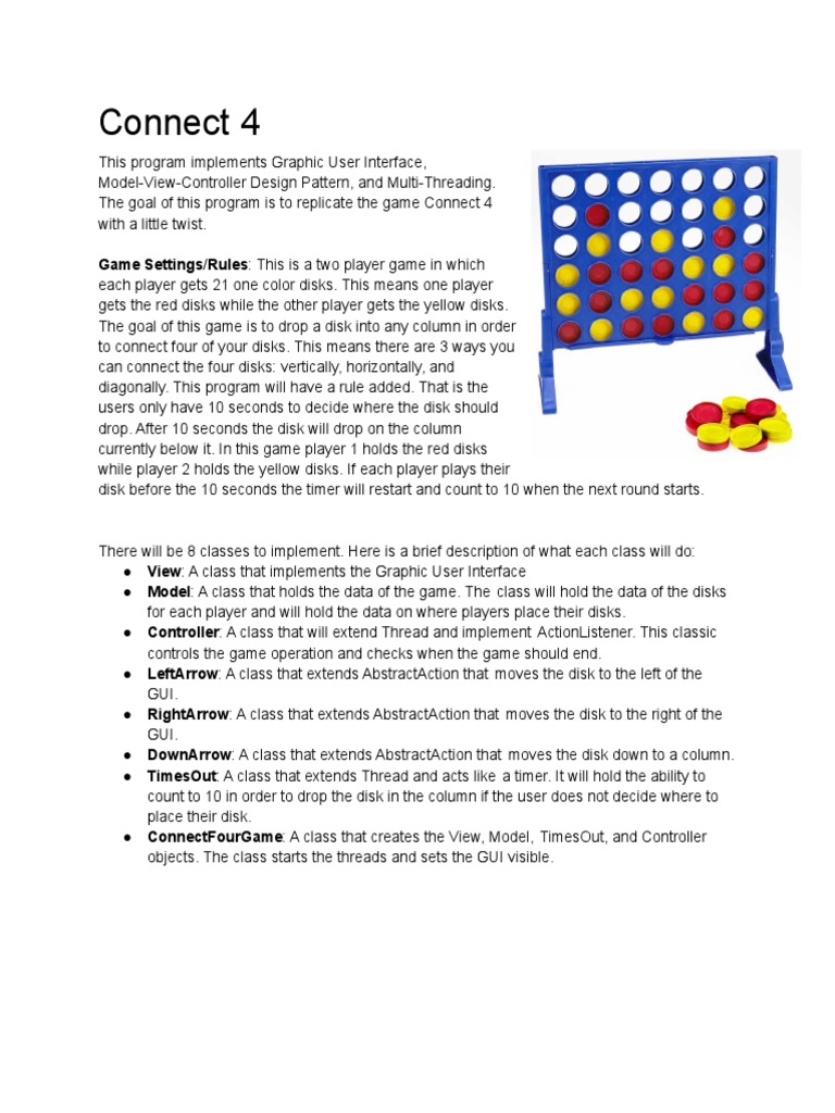 Design Phase Connect 4 | PDF | Constructor (Object Oriented Programming ...