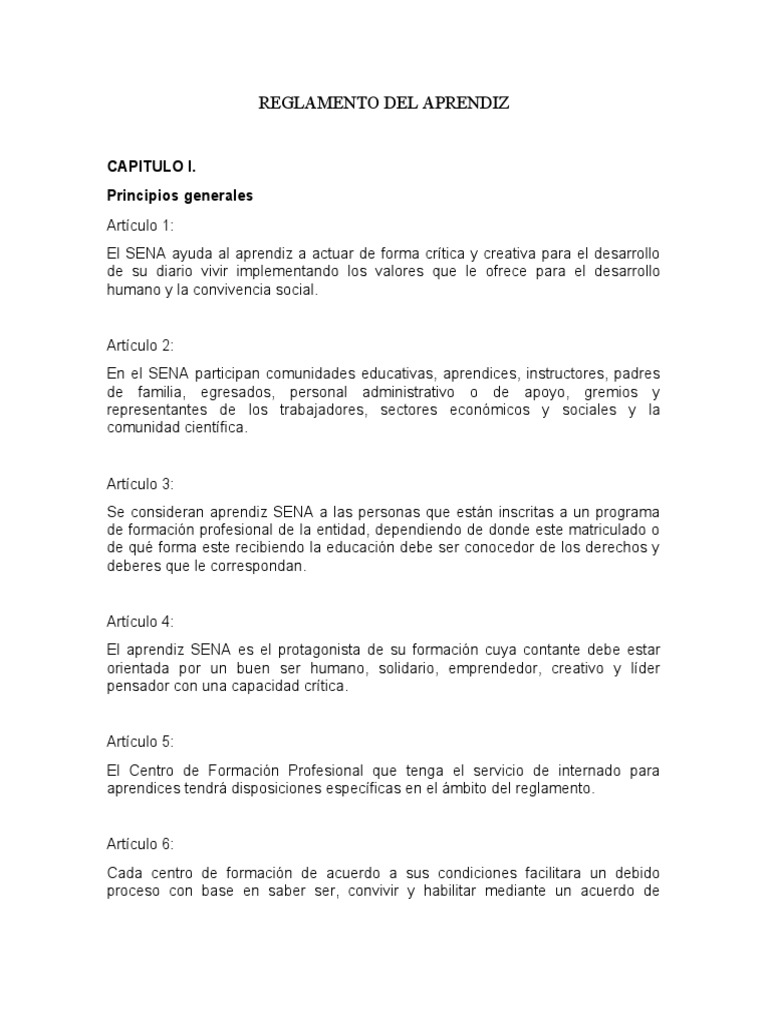 Reglamento Del Aprendiz | PDF | Aprendizaje | Evaluación