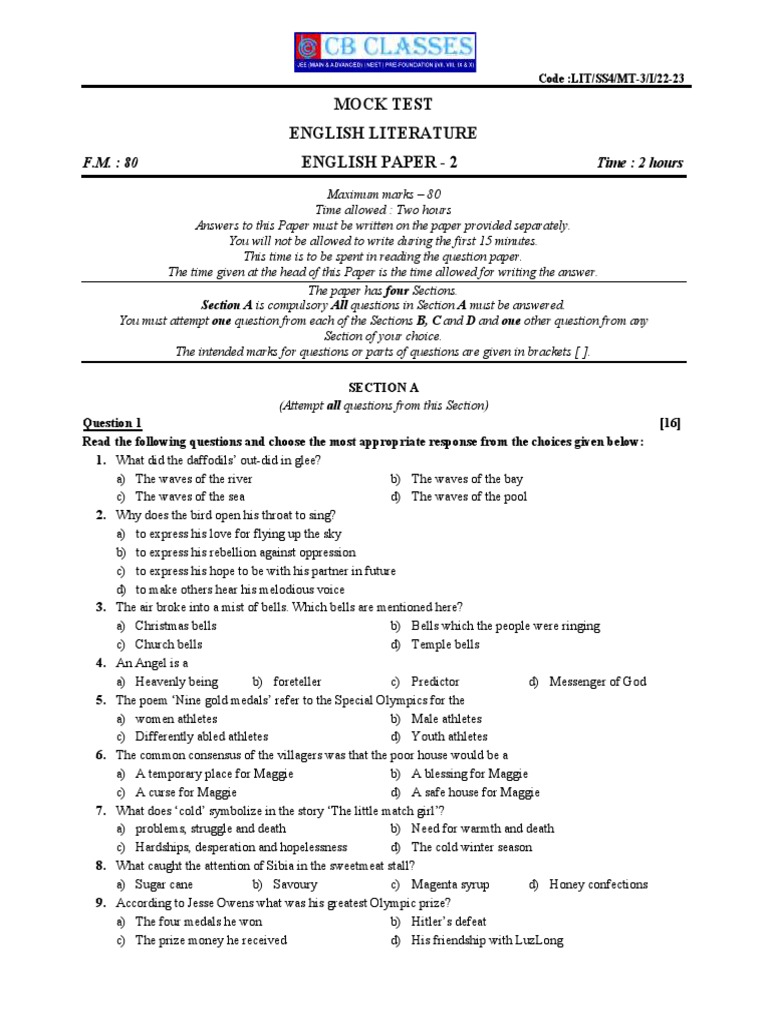 ICSE X Lit | PDF ICSE X Lit | PDF