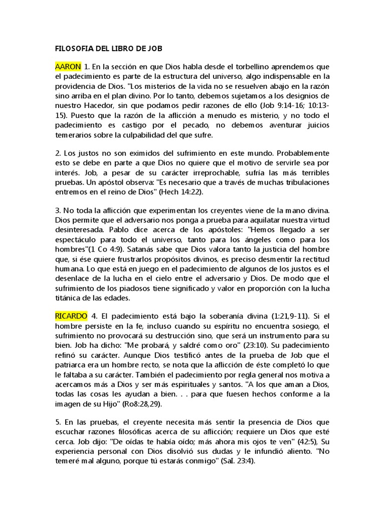 Filosofía del Libro de Job | PDF | Libro de trabajo | Dios