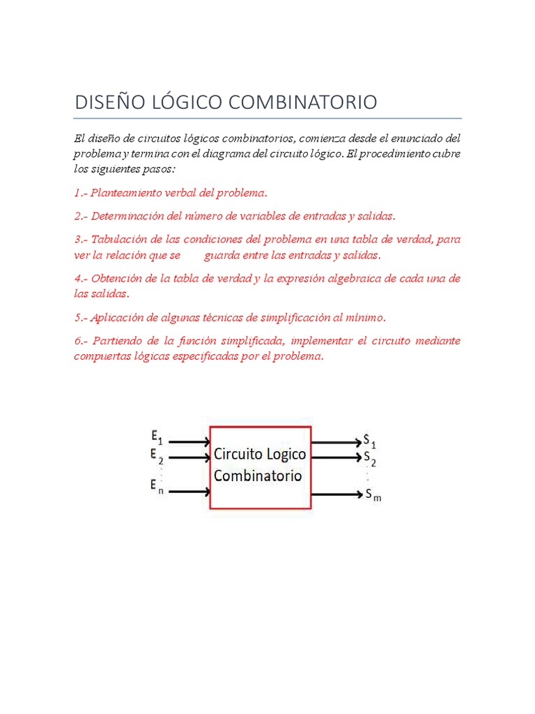Diseño de Circuitos Lógicos Combinatorios | PDF