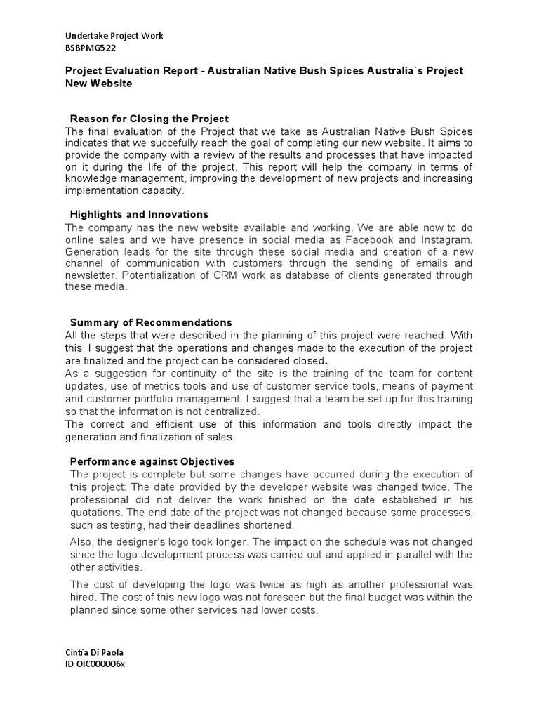 Task 4 Undertake Project Work | PDF