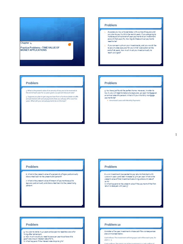 Chapter 4 - Practice Problems | PDF | Present Value | Discounting