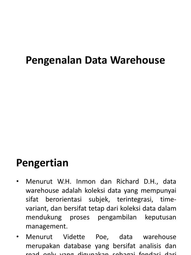 Pengenalan Data Warehouse | PDF | Bisnis