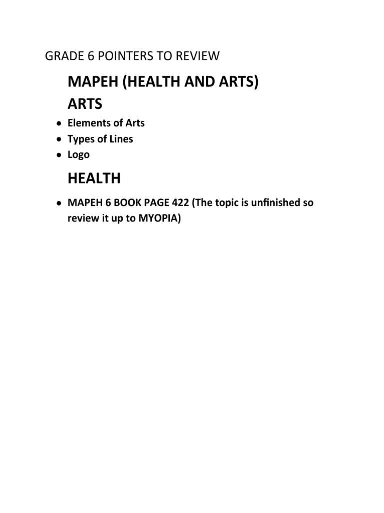 Grade 6 Pointers To Review | PDF
