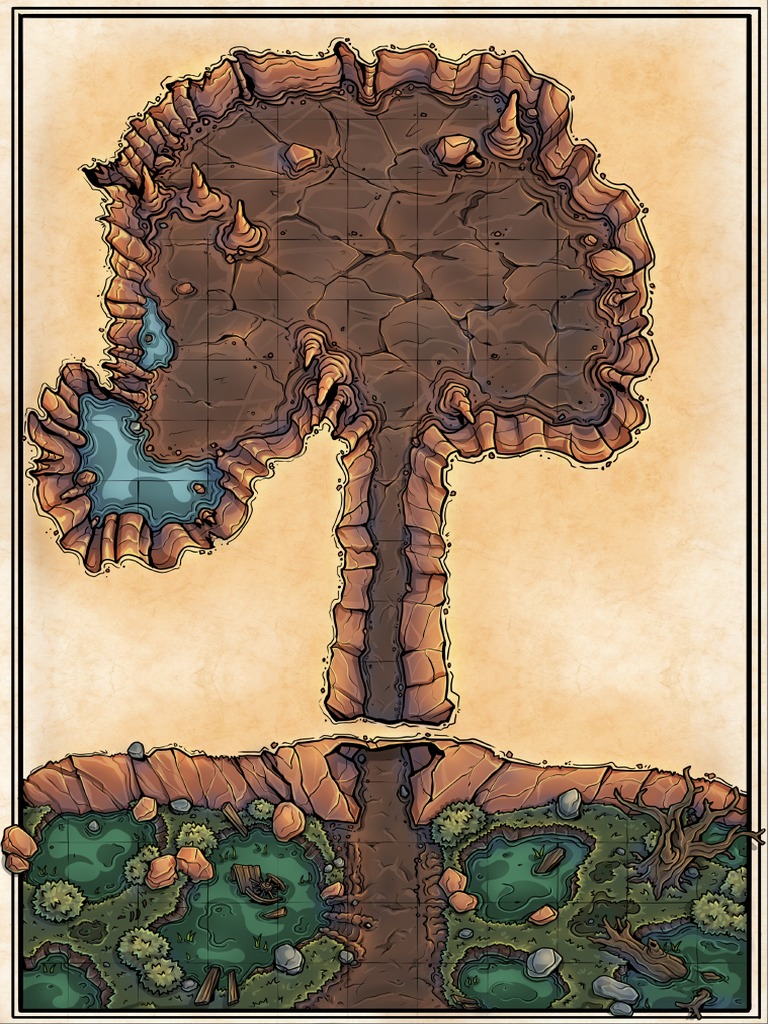 Map - Forgotten Cavern - 0101 - 11x17 | PDF