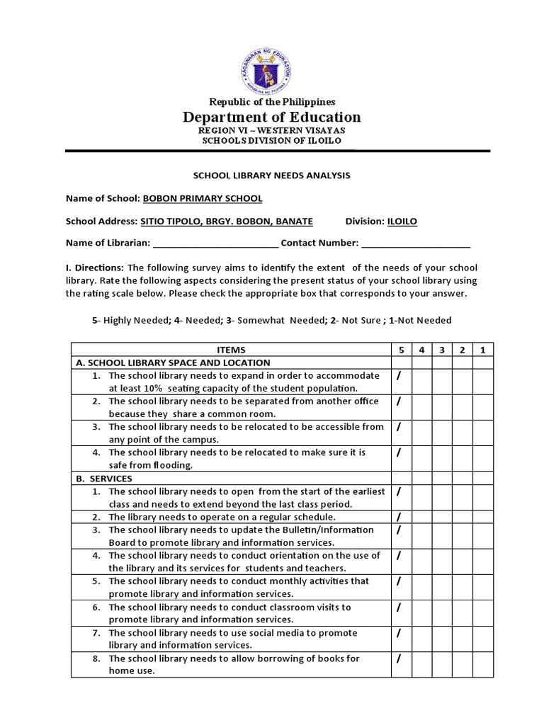 BPS - Library Needs Analysis | PDF