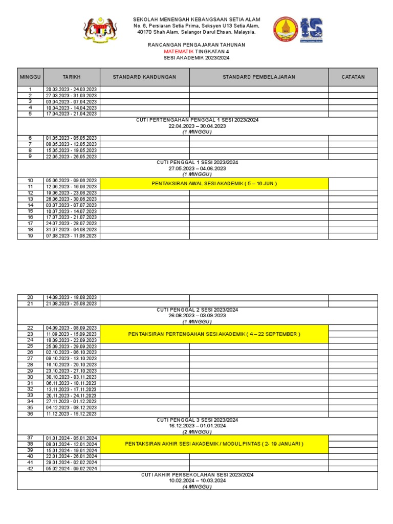 Format Baharu RPT 2023 - 2024 | PDF