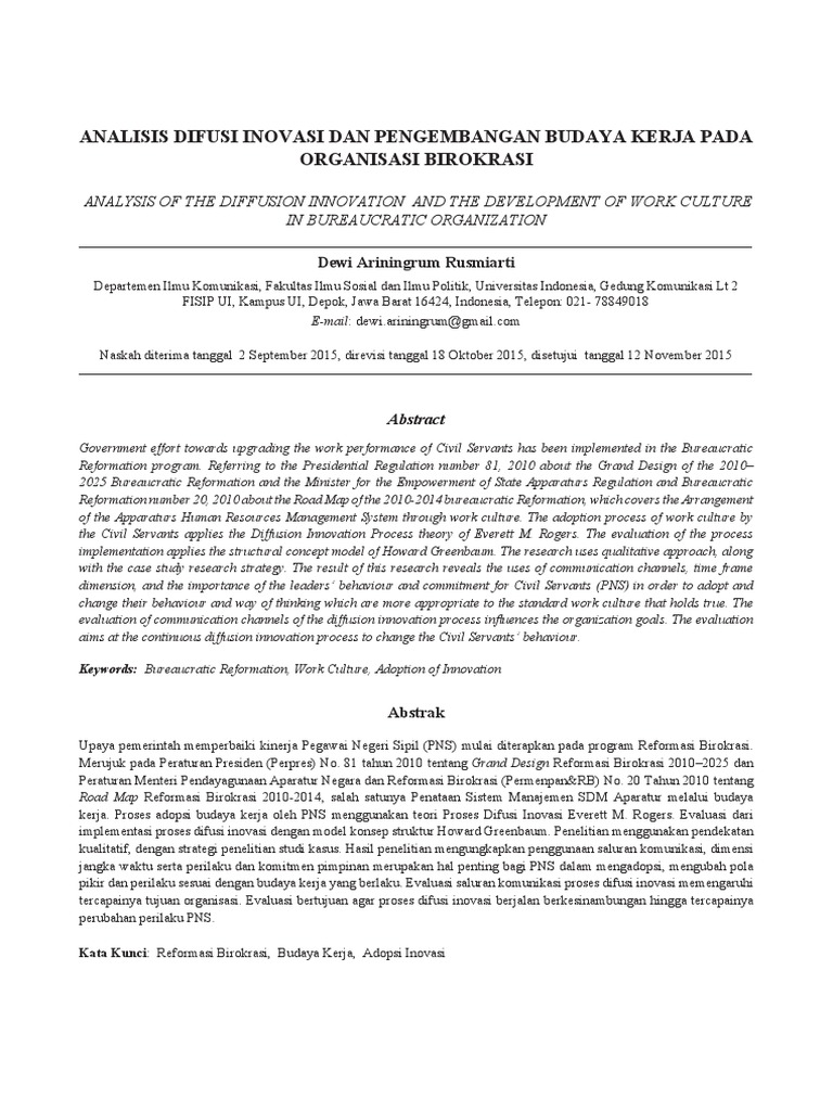 Analisis Difusi Inovasi Dan Pengembangan 03191809 | PDF | Business | Leadership
