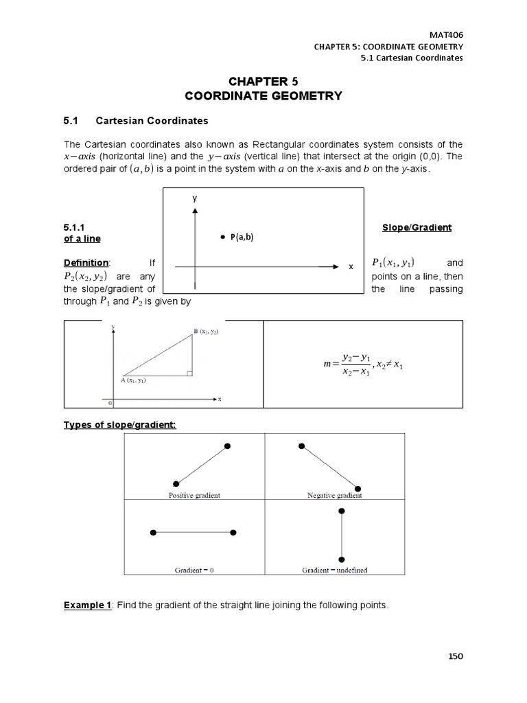 5.1 Cartesian Coordinates Student | PDF | Slope | Cartesian Coordinate ...