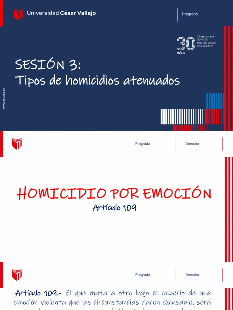 Sesión 3. Tipos de Homicidios Atenuados | PDF | Homicidio | Castigos