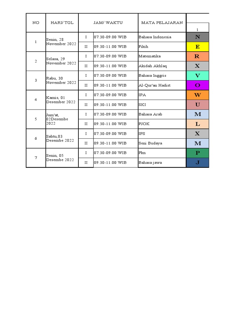6.jadwal Pengawas PAS 22 FIX | PDF