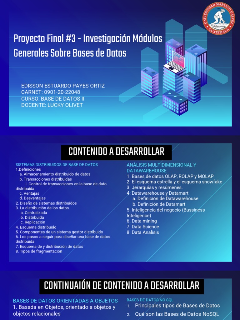 Presentacion Proyecto Final #3 | PDF | Almacén de datos | Objeto (informática)