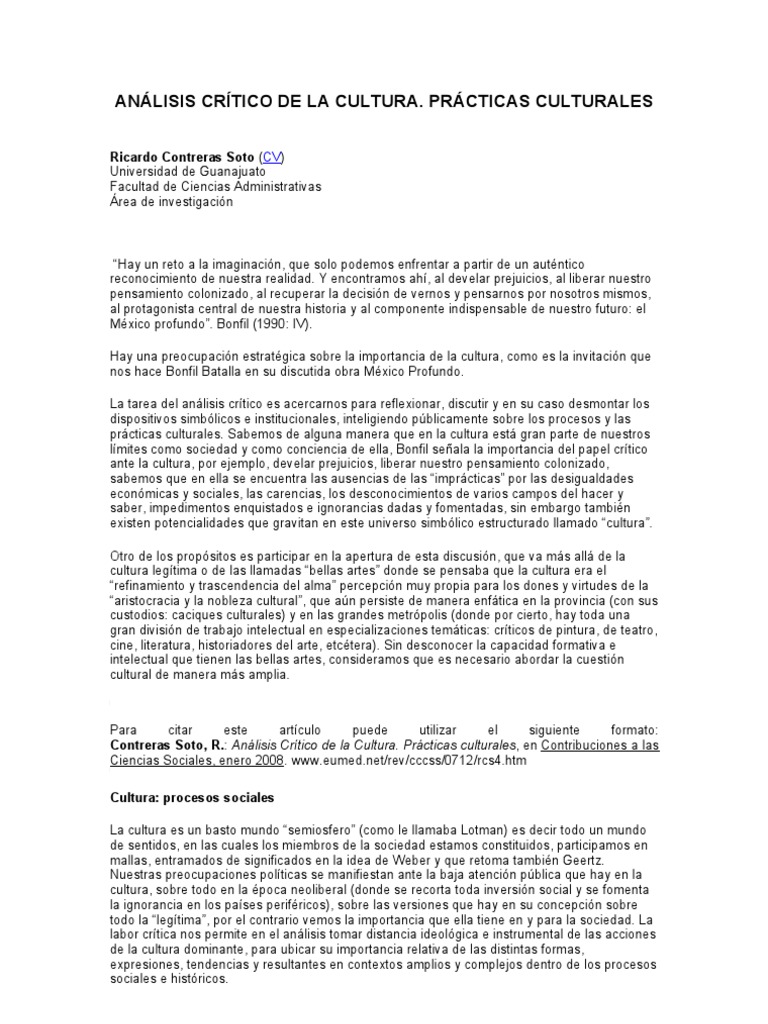 Definición y Análisis de Prácticas Culturales | PDF | Comportamiento ...
