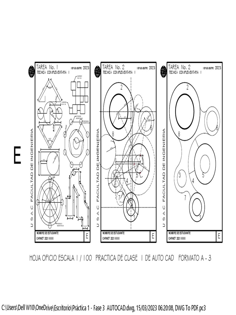 Práctica 1e Clase - Fase 3 AUTOCAD-Model | Descargar gratis PDF | Autodesk