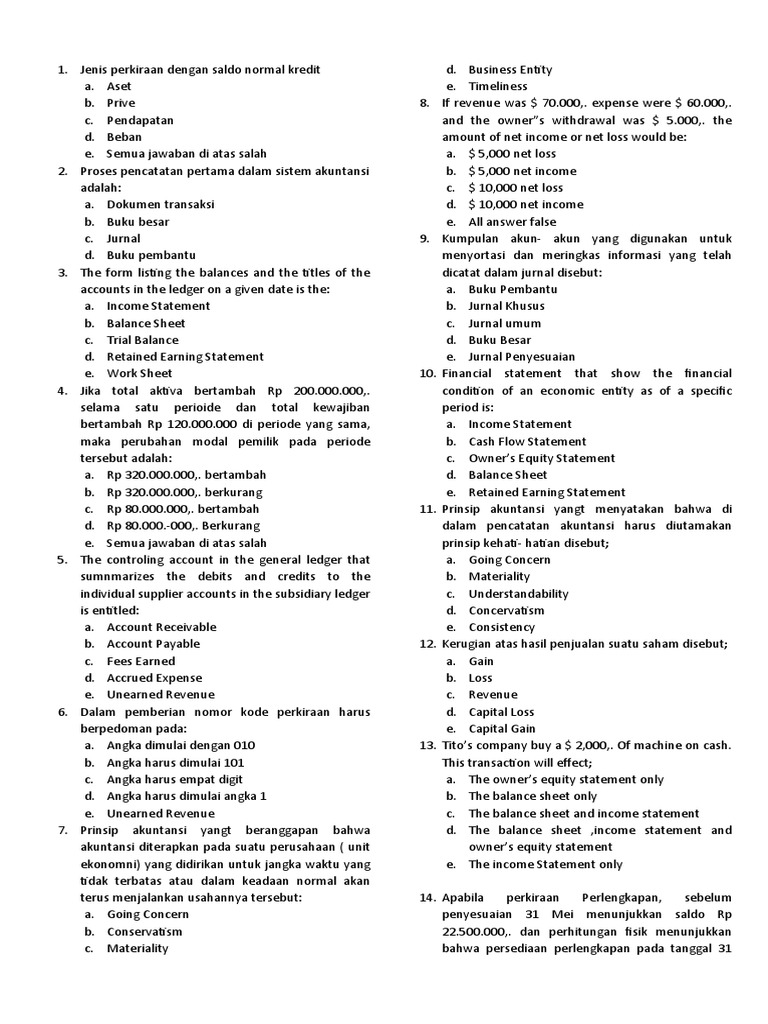 Soal LATIHAN LKS | PDF