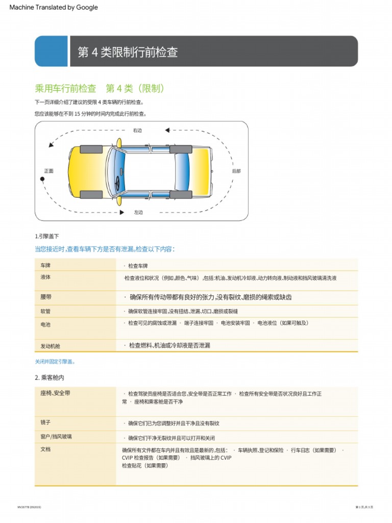class4-pre-trip-inspection- chinese | PDF