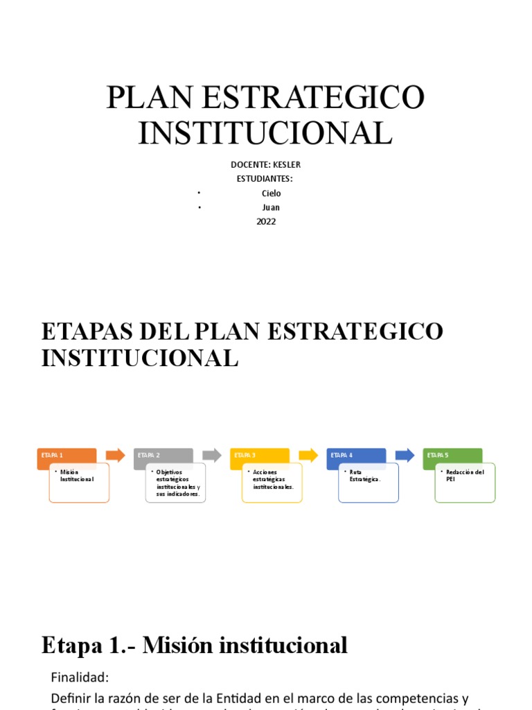 Plan Estrategico Institucional | PDF | Planificación estratégica