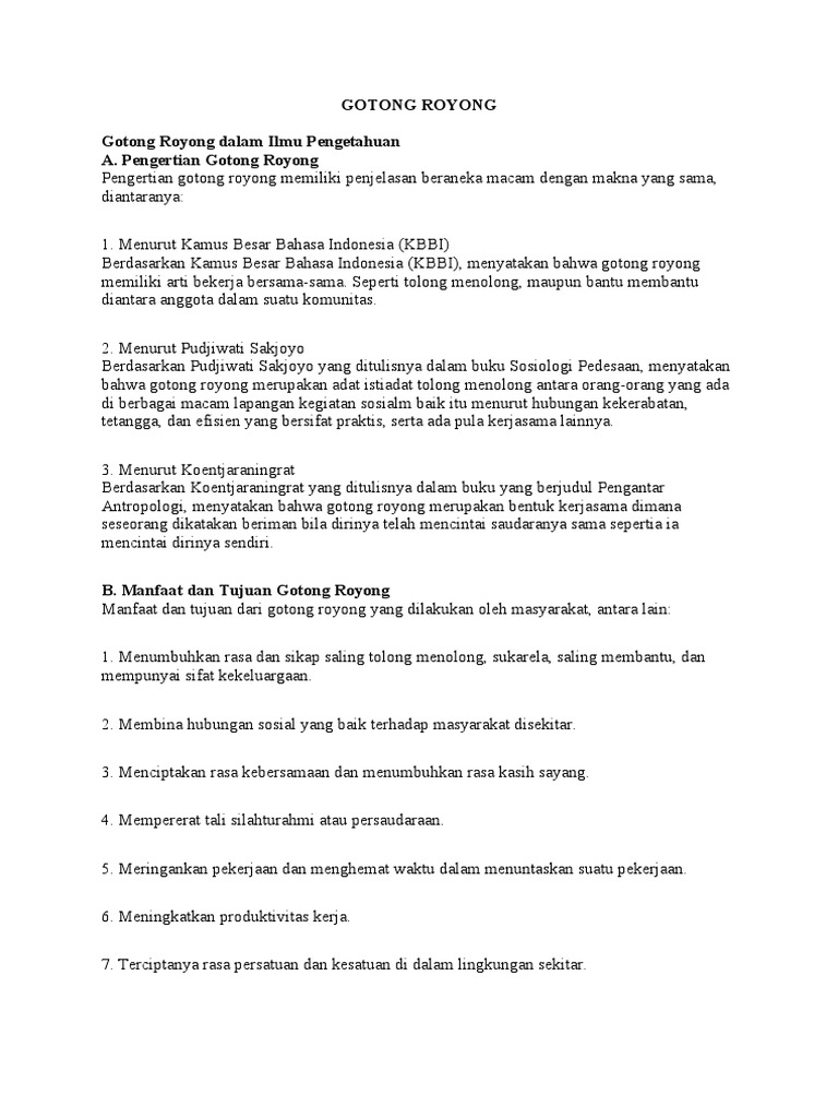 MaterI Gotong Royong | PDF