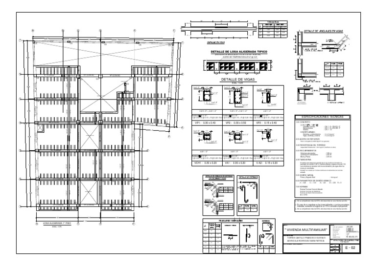 Plano Estructuras Casa | PDF | Ingeniería estructural | Ingeniero civil