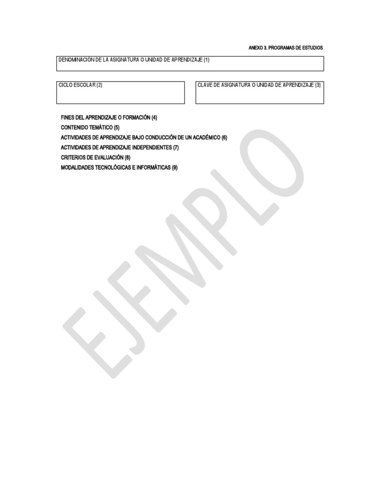 Anexo 3 Programas de Estudio | PDF